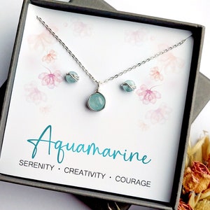 March birthstone necklace and earrings store