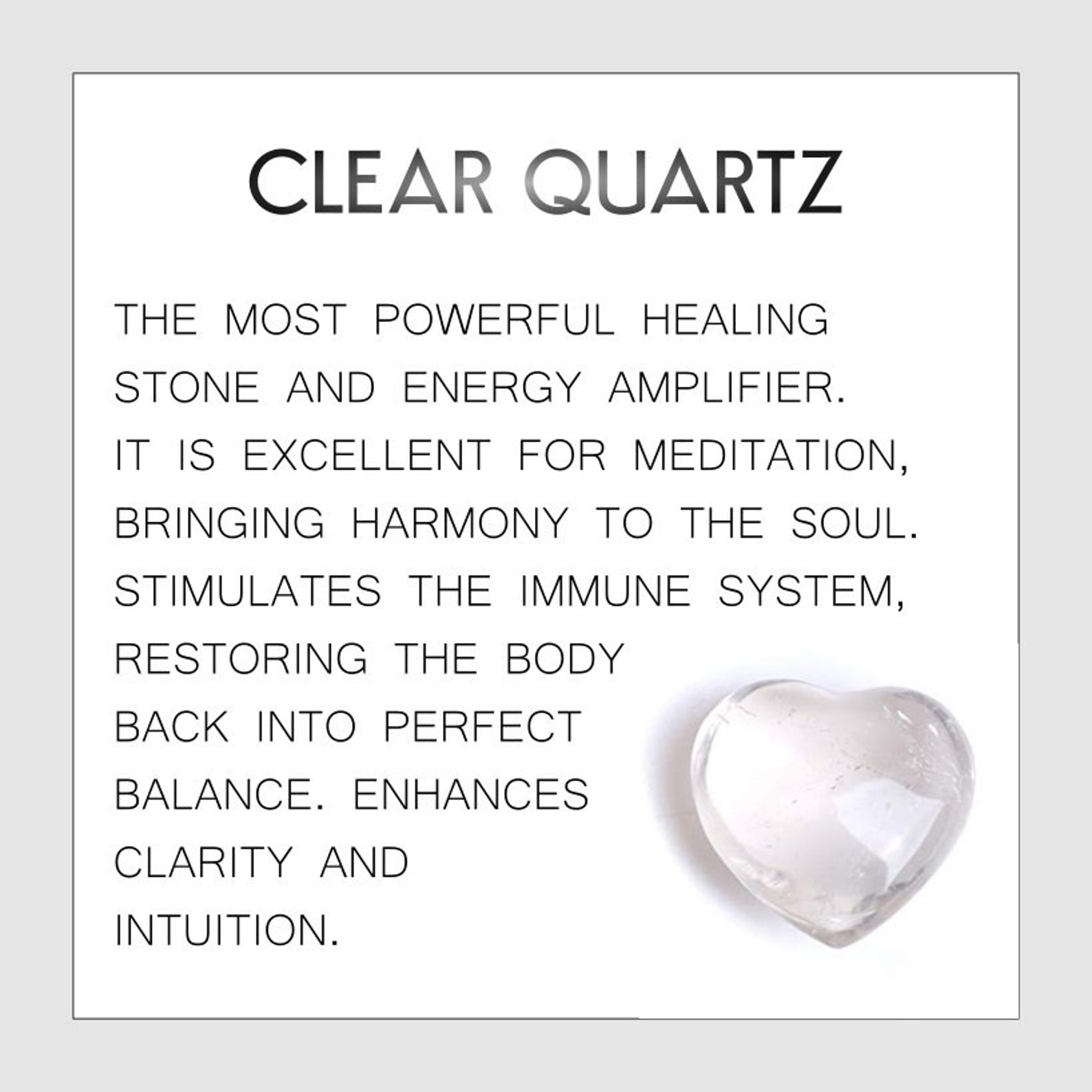 Crystal Quartz Necklace, April Birthstone, Clear Quartz Sterling Silver ...