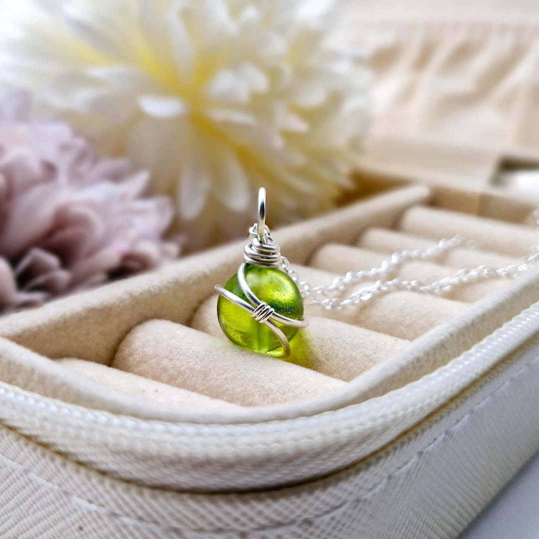 Peridot Necklace Sterling Silver Peridot Quartz Necklace August ...
