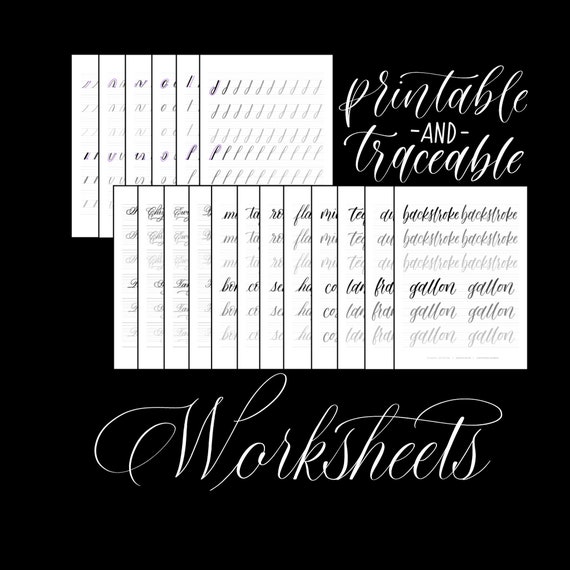 Calligraphy Worksheets / Practice Sheets copperplate Modern | Etsy