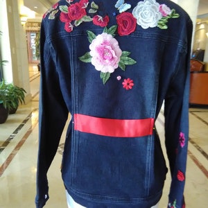 Hand Decorated Denim Jacket .... "oh Poppy" - Etsy