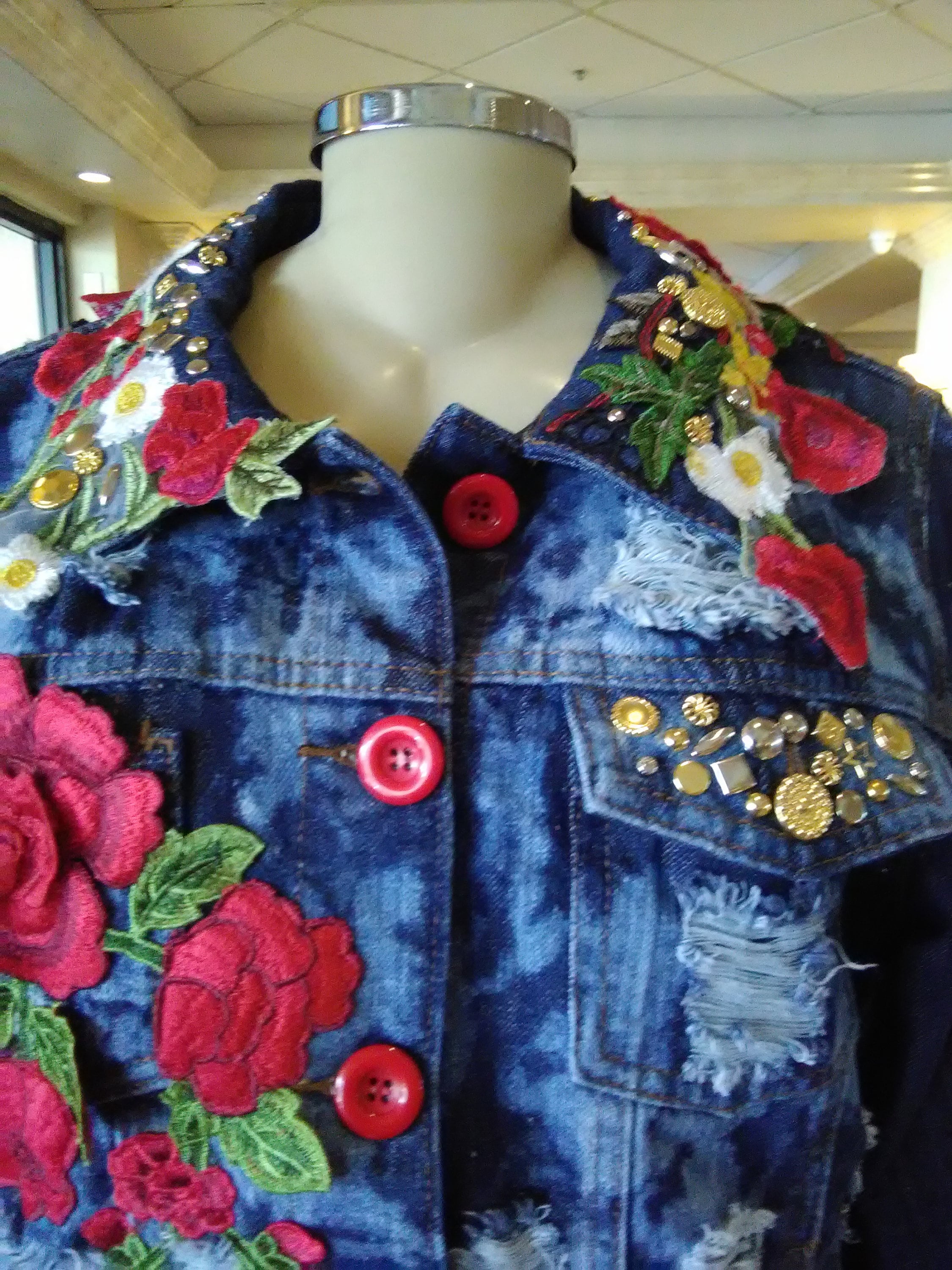 Hand Decorated Denim Jacket .... "fire AND Ice" - Etsy