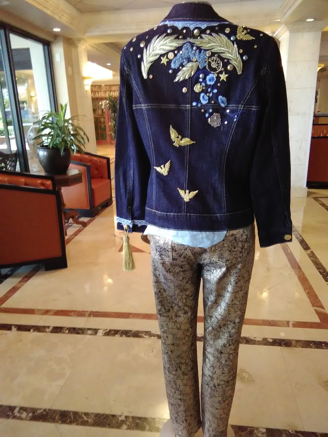 Hand Decorated Denim Jacket .... "the GODDESS " - Etsy