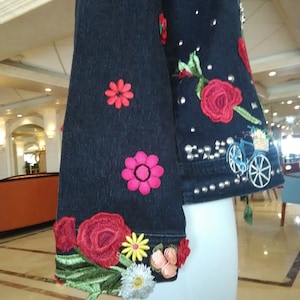 Hand Decorated Denim Jacket .... "oh Poppy" - Etsy