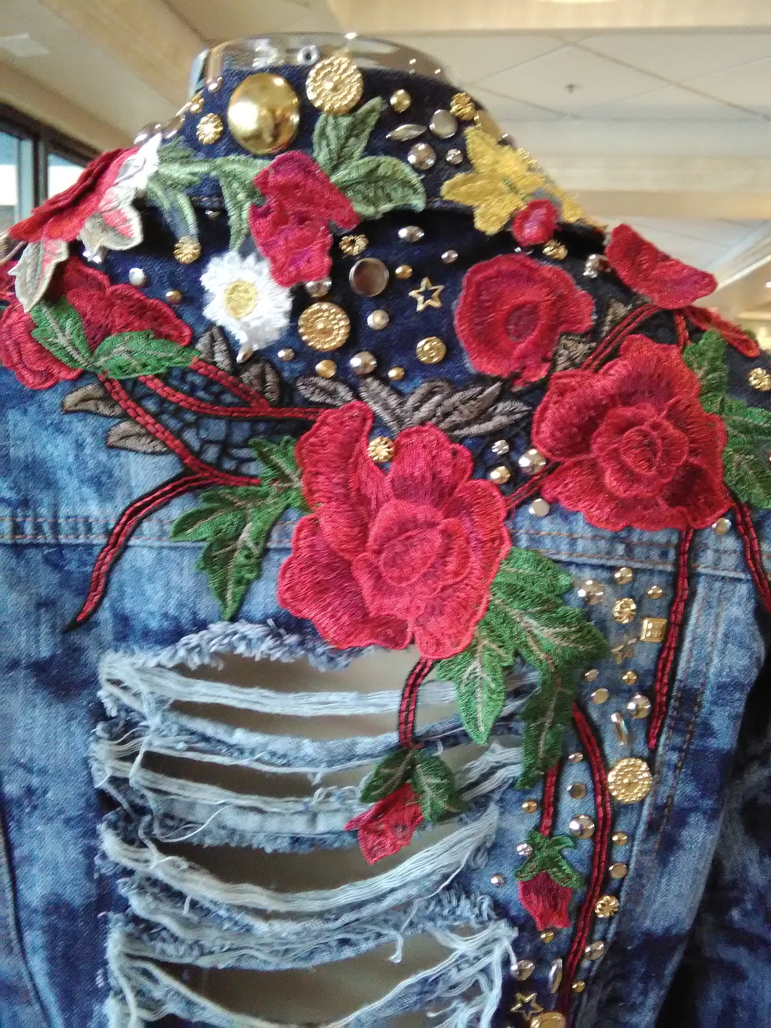 Hand Decorated Denim Jacket .... "fire AND Ice" - Etsy