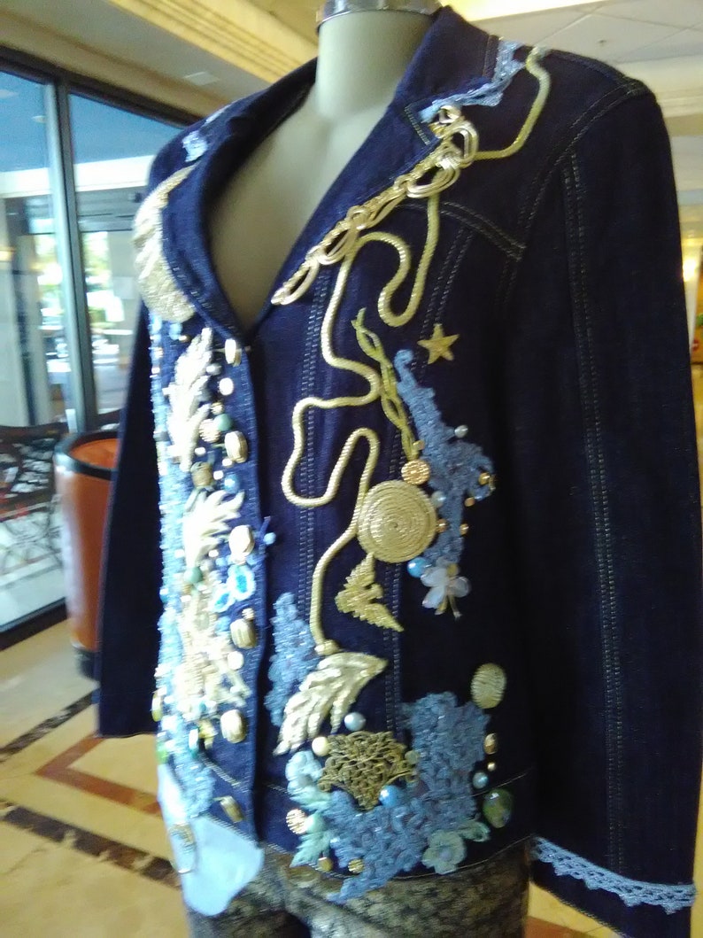 Hand Decorated Denim Jacket .... "the GODDESS " - Etsy