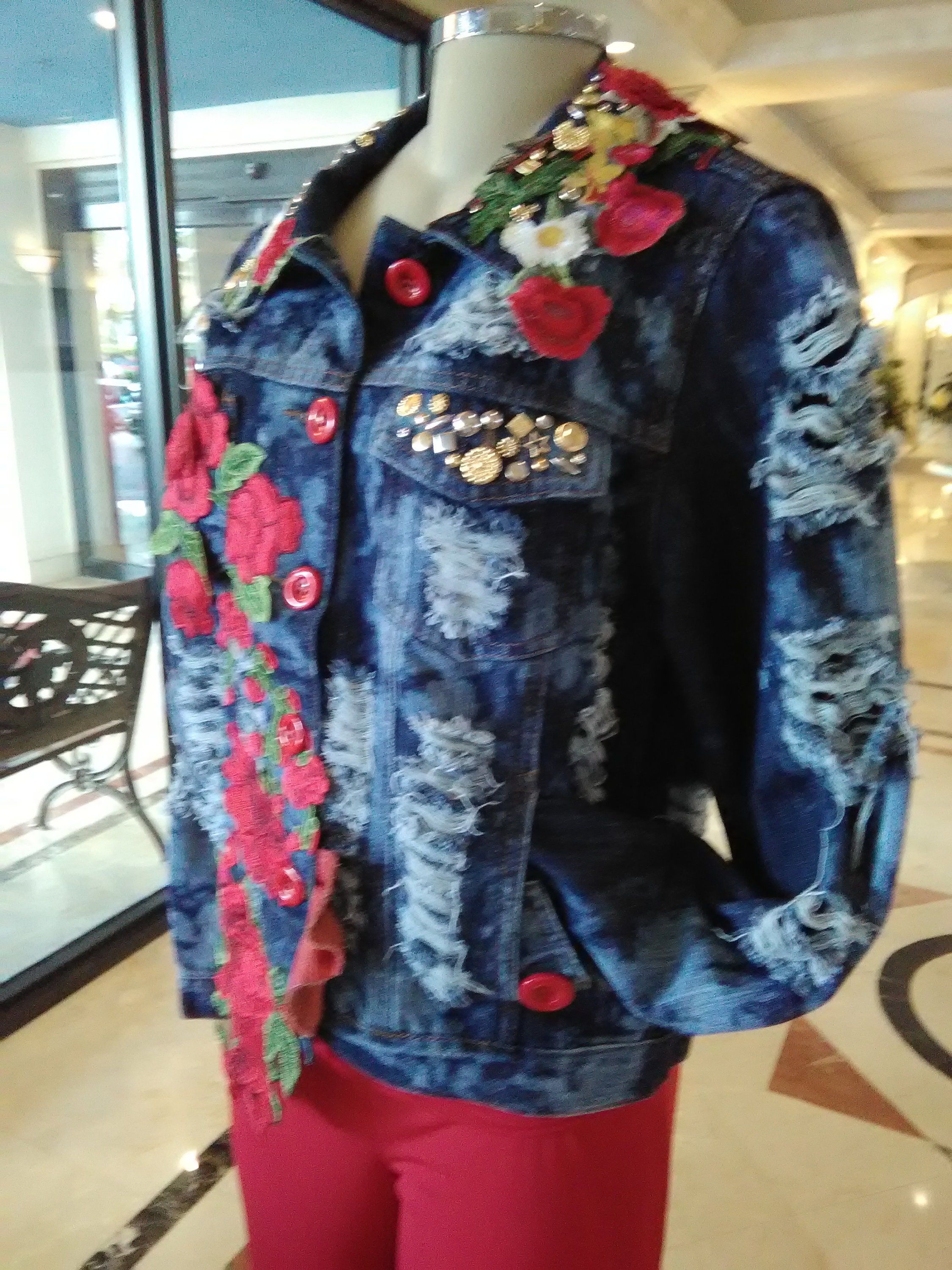 Hand Decorated Denim Jacket .... "fire AND Ice" - Etsy