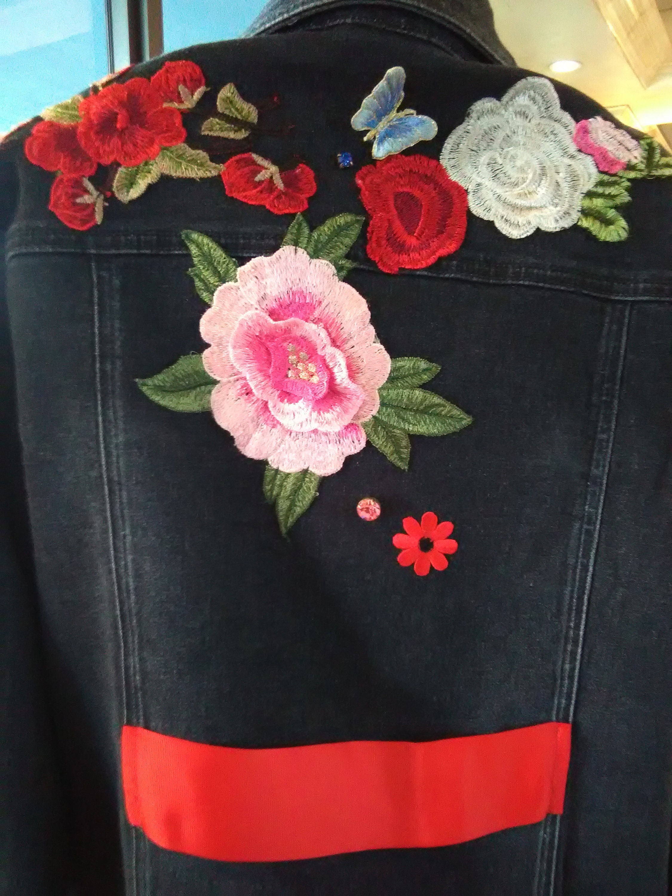 Hand Decorated Denim Jacket .... "oh Poppy" - Etsy