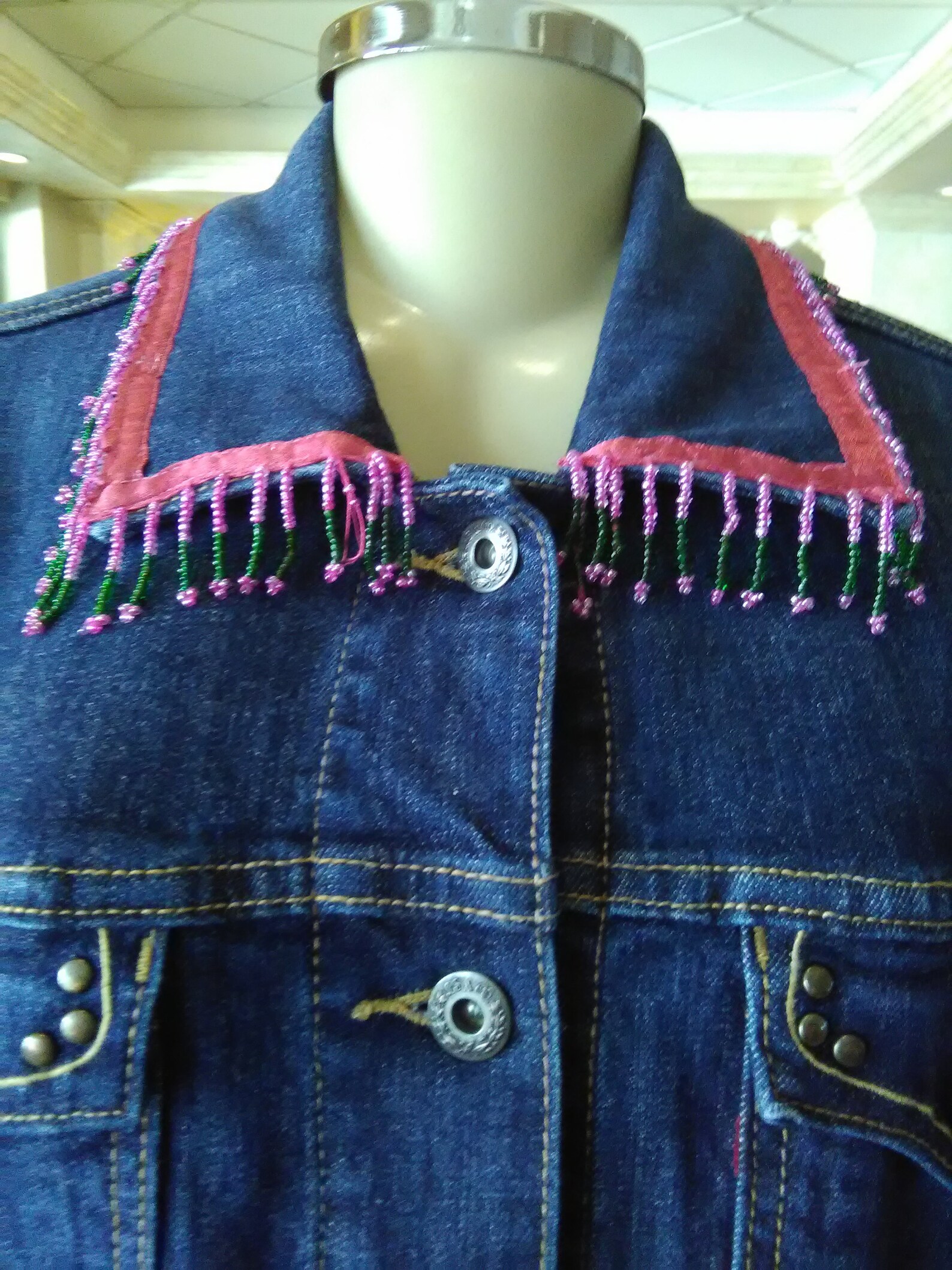 Hand Decorated Denim Jacket .... "bed OF Roses" - Etsy