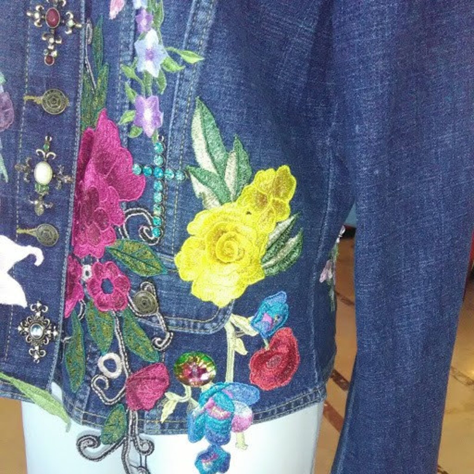Hand Decorated Denim Jacket.... "all MY Crosses" - Etsy