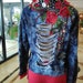 Hand Decorated Denim Jacket .... "fire AND Ice" - Etsy