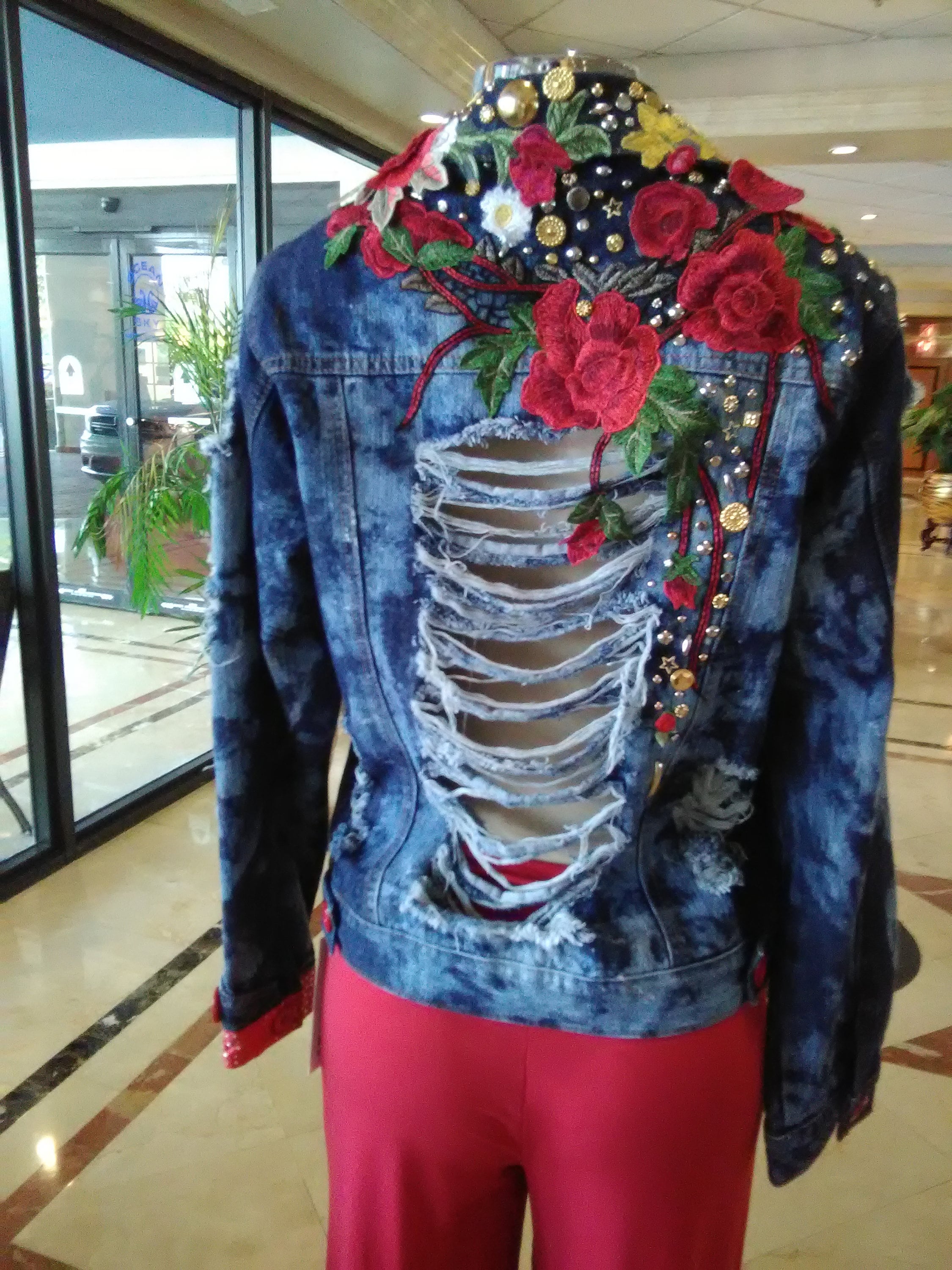 Hand Decorated Denim Jacket .... "fire AND Ice" - Etsy