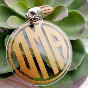 Acrylic Monogram Keychain, 2" Acrylic Round Key Chain, Personalized Key ...