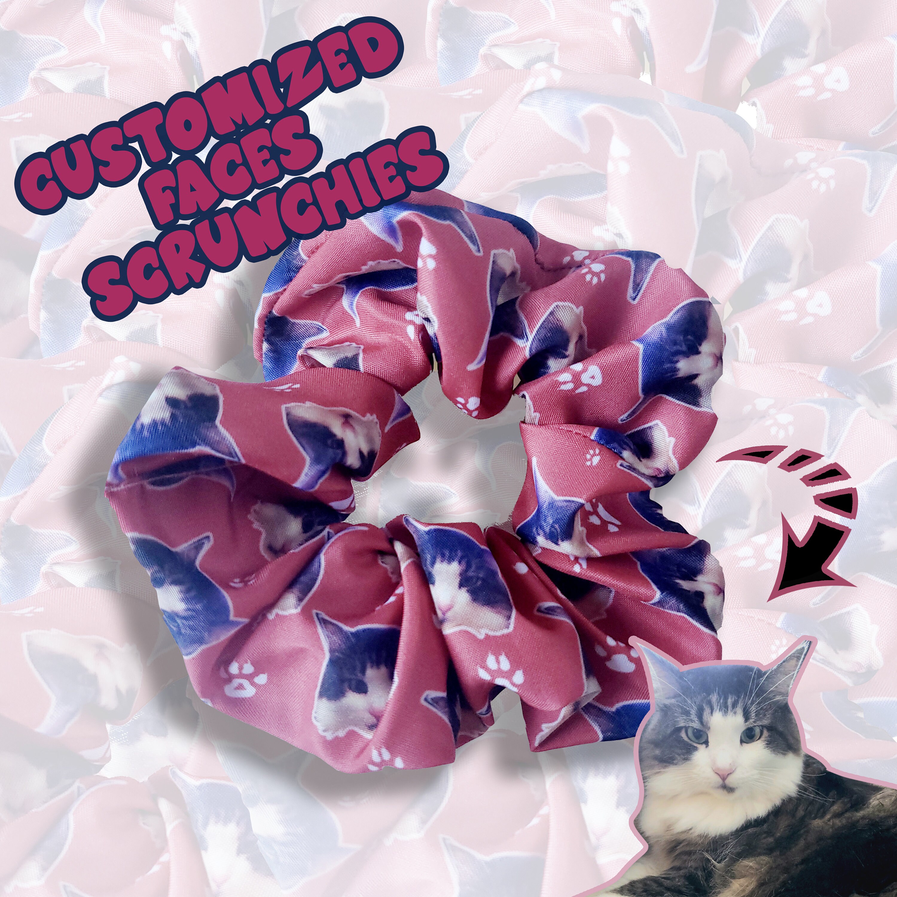 Customized Name Scrunchie Personalized Name Scrunchie Name | Etsy