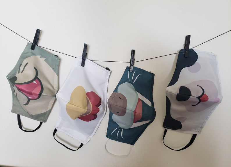 Fun Animal Cute Reusable Cloth Face Masksface Coverings for - Etsy