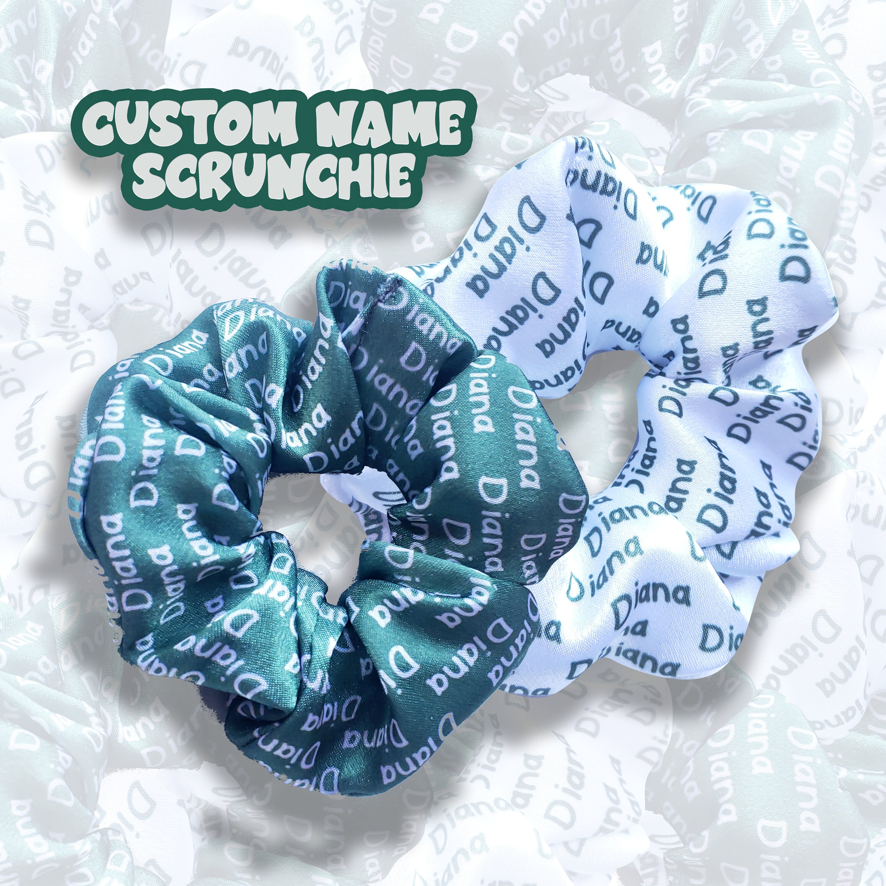 Customized Name Scrunchie Personalized Name Scrunchie Name | Etsy