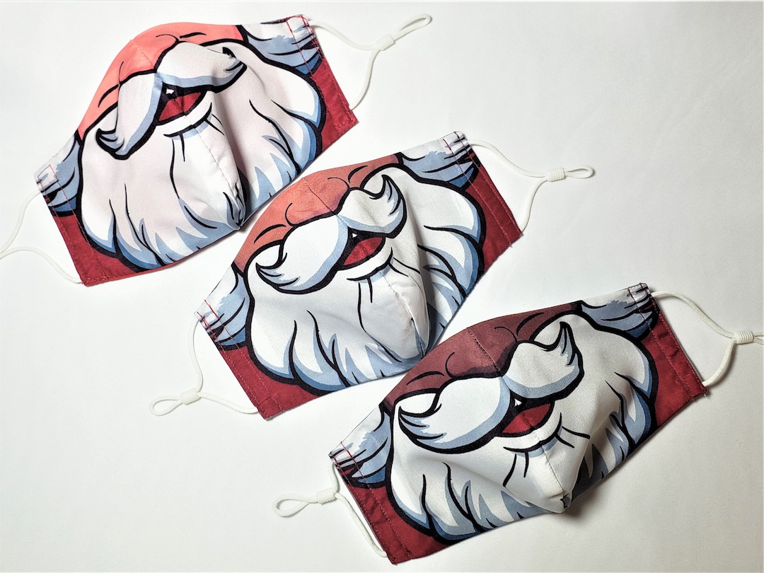 Santa Beard Face Mask, Christmas Santa Face Mask, Black Santa Claus ...