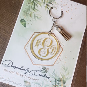 Acrylic Monogram Keychain, 2" Acrylic Round Key Chain, Personalized Key ...