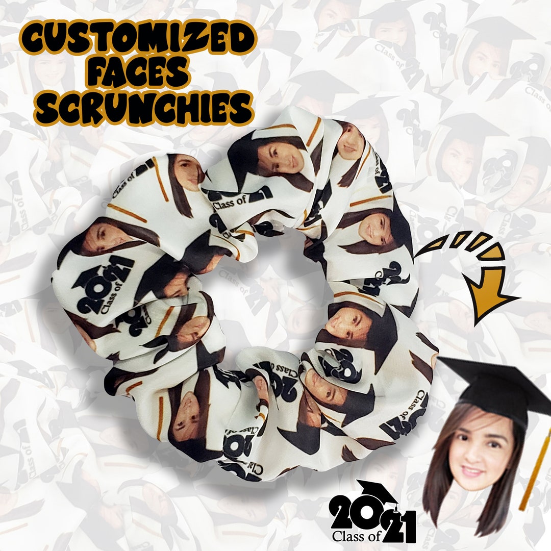 Personalized Faces Scrunchie , Graduation Scrunchy, Bridesmaid Gift ...