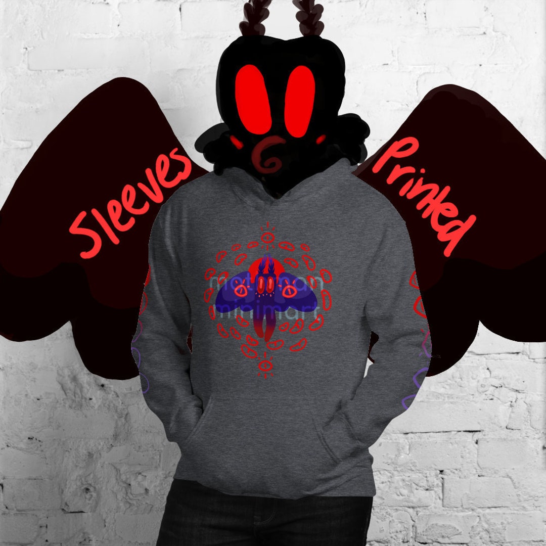 Mothman Eyes Hoodie (with Sleeves Printed) - Etsy