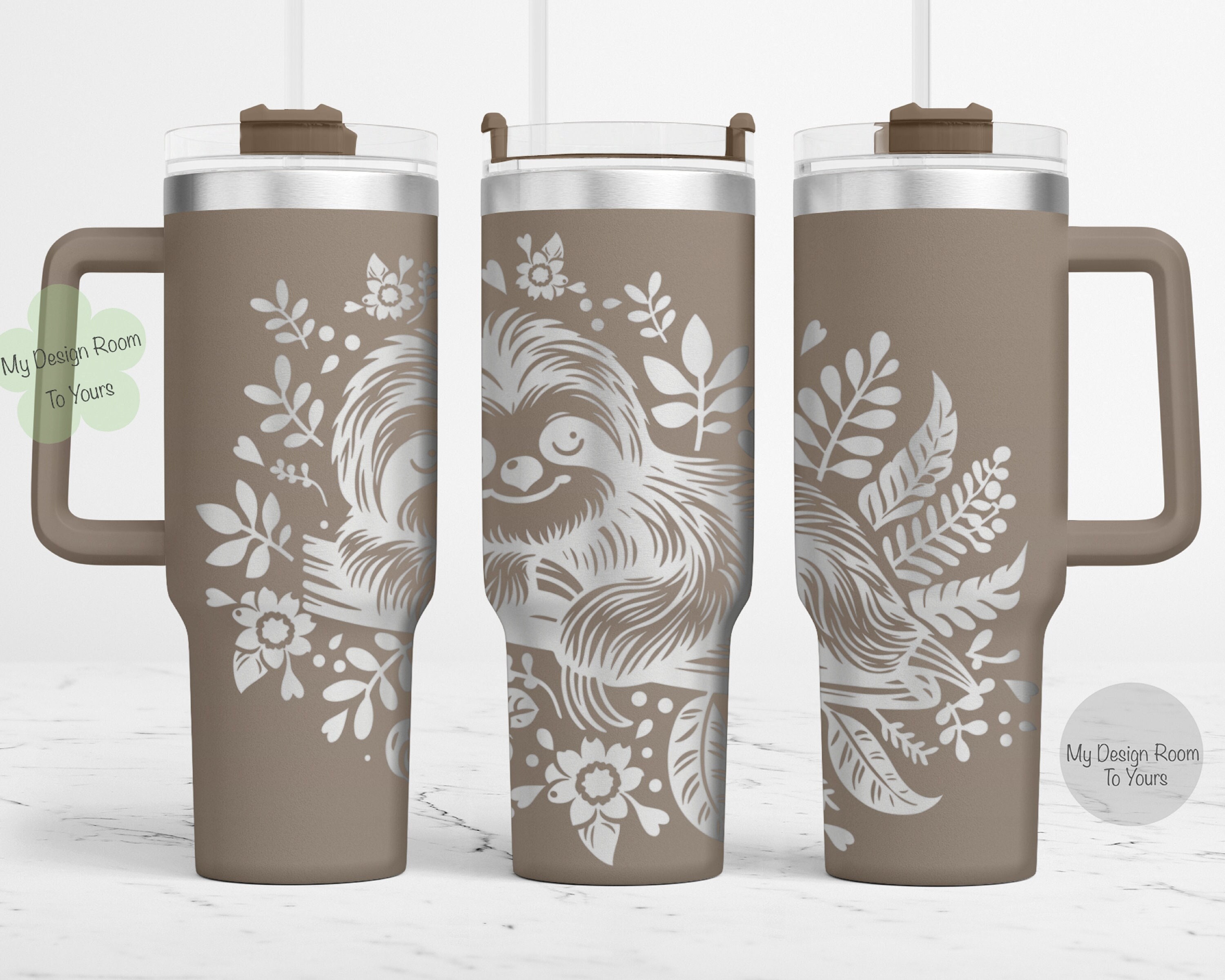Sloth 40oz Tumbler Laser File, Sloth 40oz Tumbler Laser Engraving Wrap ...