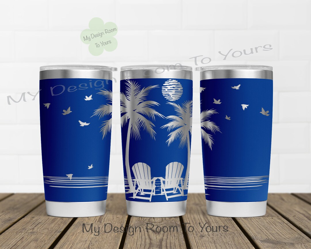 Beach Sunset 20oz Tumbler Laser File, Beach 20oz Tumbler Laser ...