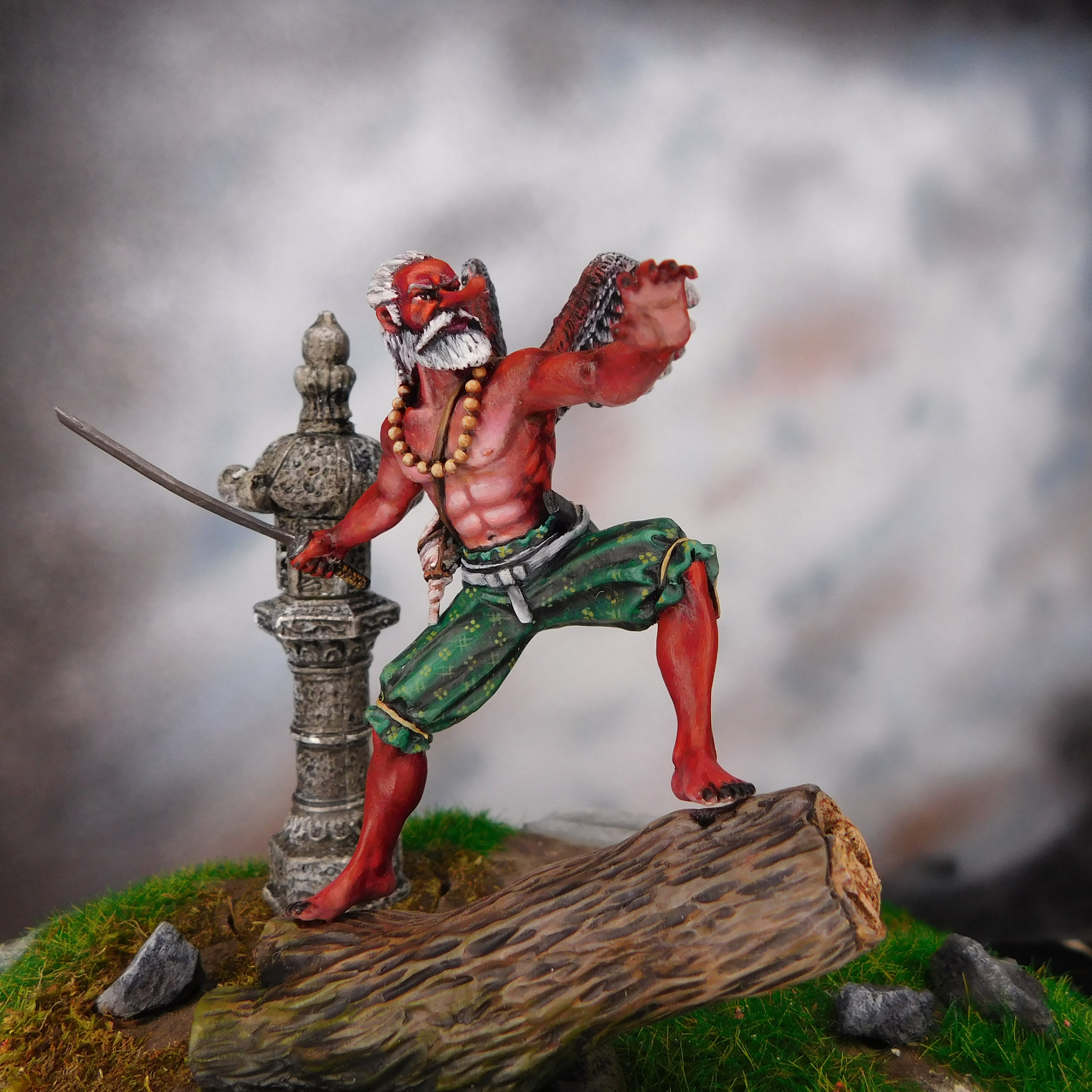 Tengu, 75mm Resin Kit Model , 1/24 Scale Fantasy Sculpture Miniature ...