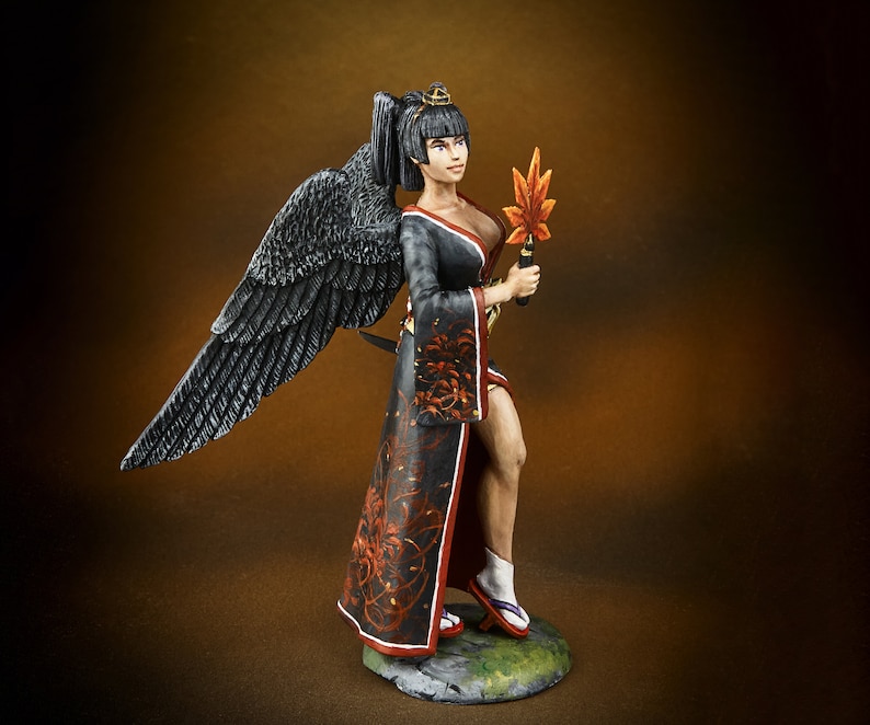 Tengu-girl, 75mm Resin Kit Model , 1/24 Scale Fantasy Sculpture ...