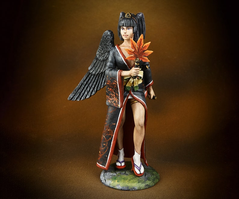 Tengu-girl, 75mm Resin Kit Model , 1/24 Scale Fantasy Sculpture ...