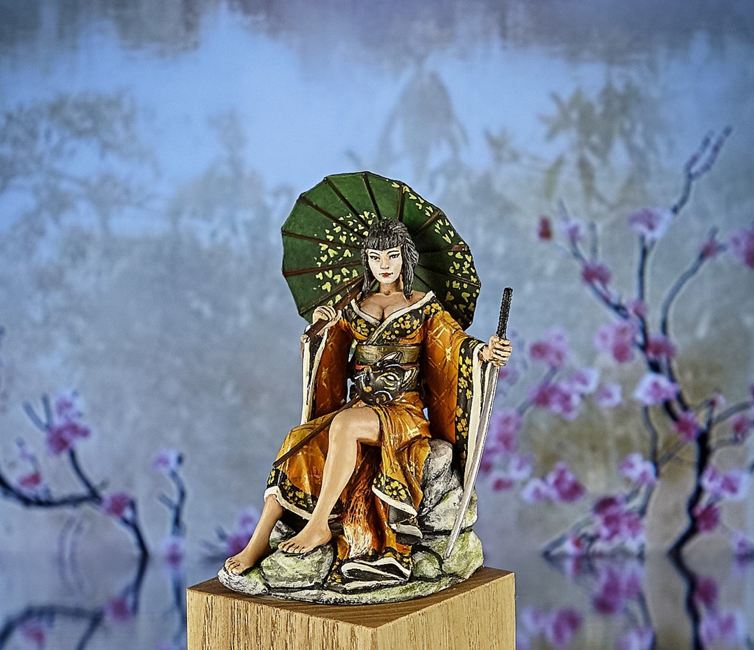 Kitsune Woman ,japanese Folklore 75mm Resin Kit Model , 1/24 Scale ...
