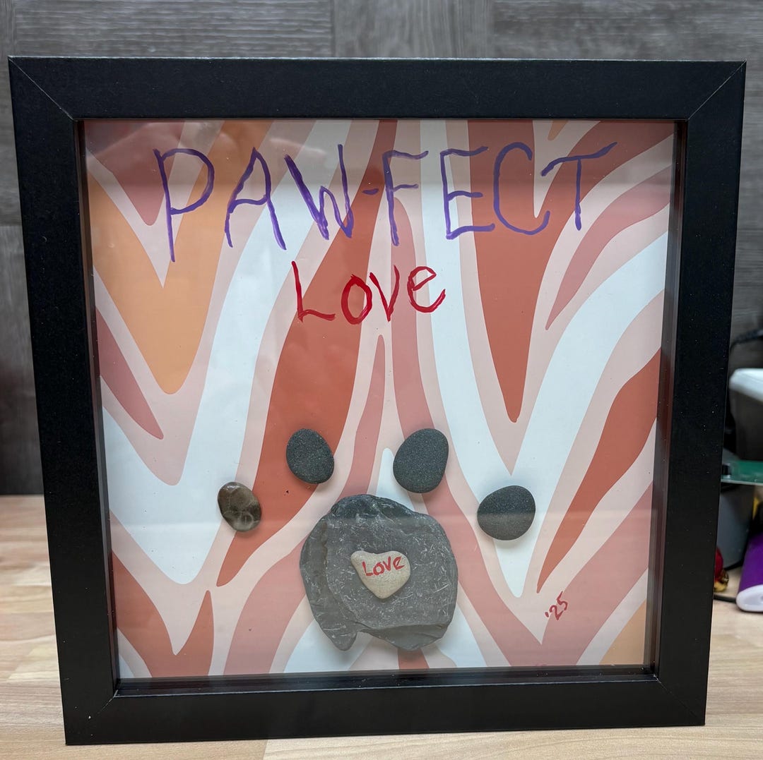 Hand Crafted Paw Print Shadow Box (8x8") - Etsy