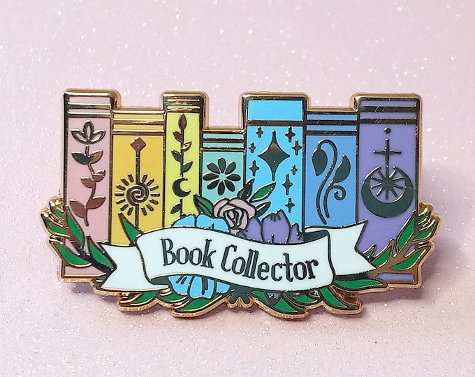 Book Collector Bookish Enamel Pin | Book Lover | Bibliophile - Etsy