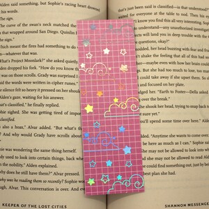 Pink Reading Tracker Bookmark | 24 Spaces to Fill | Holographic Foil ...