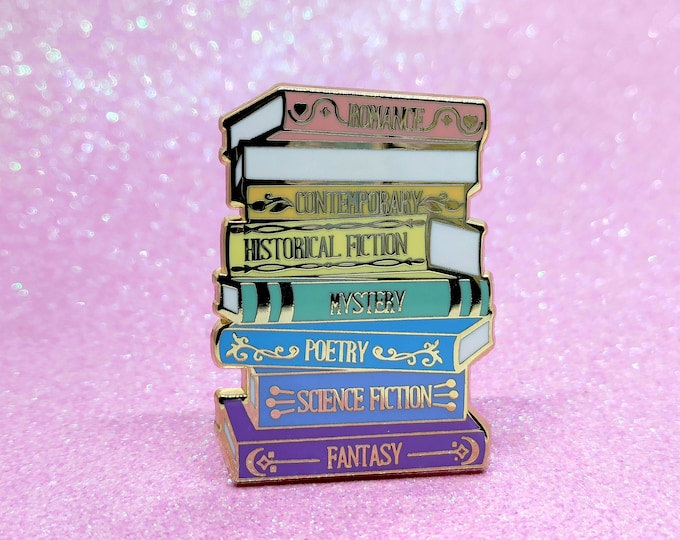Book Genres Stack Bookish Enamel Pin | Book Lover | Bibliophile - Etsy