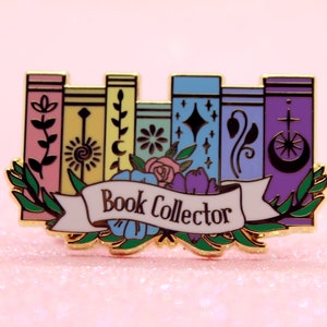 Book Collector Bookish Enamel Pin | Book Lover | Bibliophile - Etsy