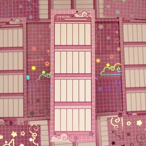 Pink Reading Tracker Bookmark | 24 Spaces to Fill | Holographic Foil ...