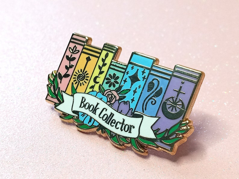 Book Collector Bookish Enamel Pin Book Lover Bibliophile | Etsy