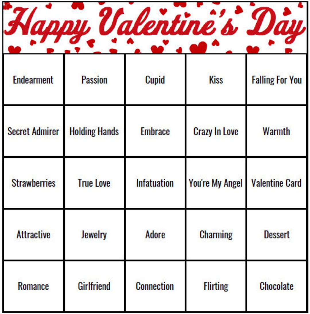 Valentine's Day Bingo - Etsy