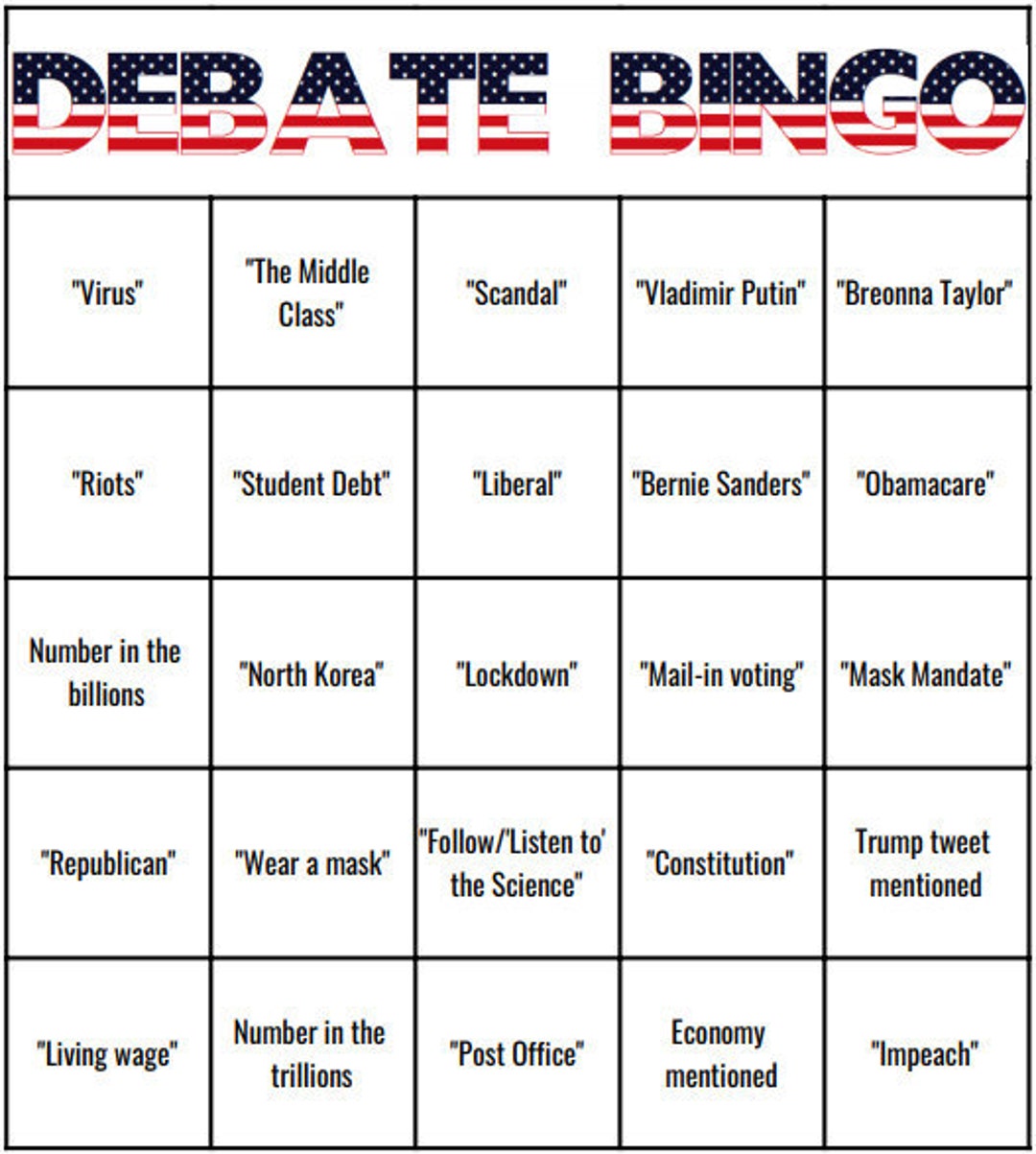 Presidential Debate Bingo 30 Cards - Etsy