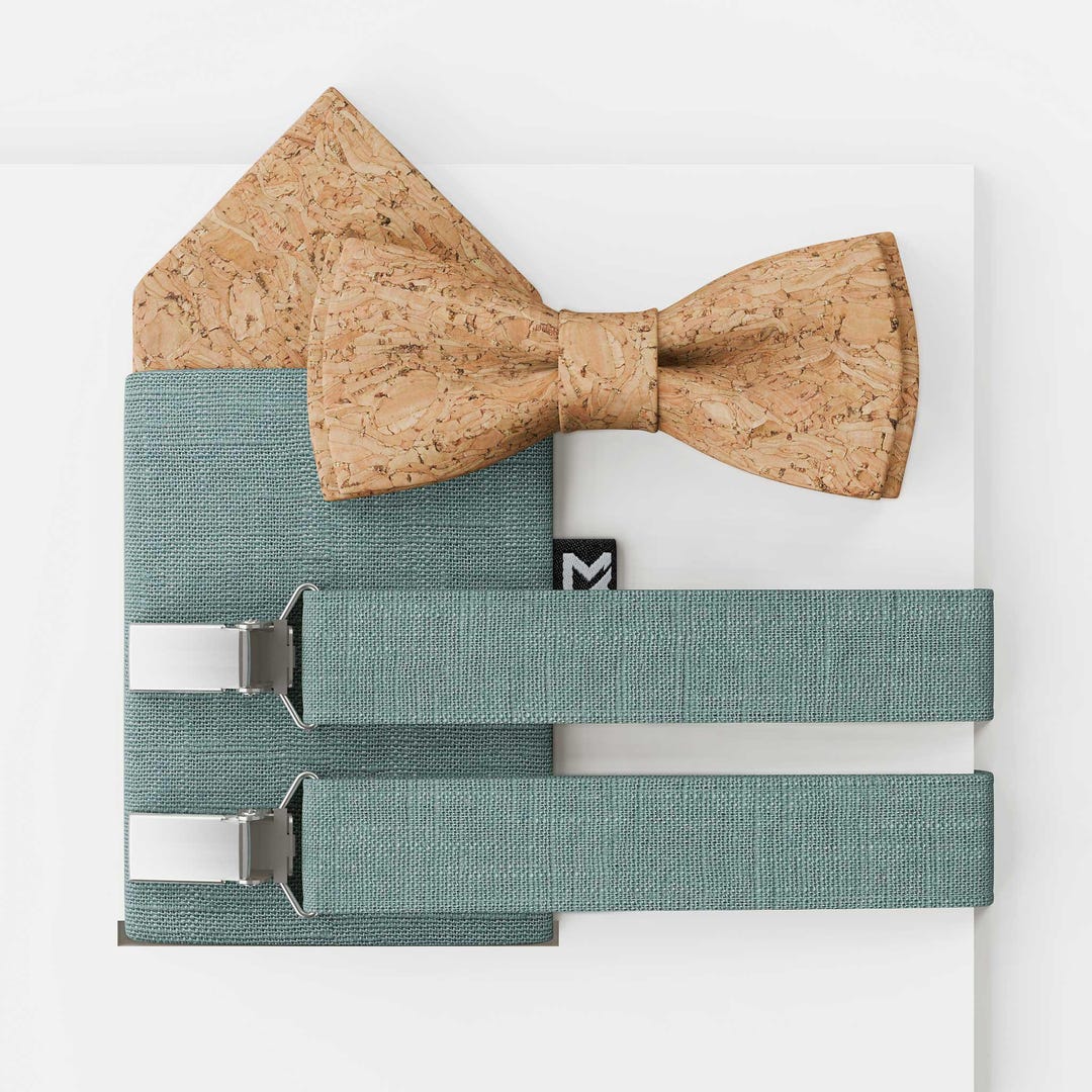 MAY-TIE Men’s Bow Tie Set | Modern Wedding Bow Tie | Vegan Cork Bow Tie ...