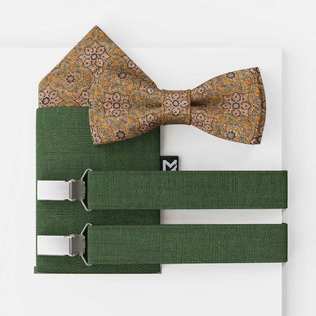 MAY-TIE Men’s Bow Tie Set | Modern Wedding Bow Tie | Vegan Cork Bow Tie ...