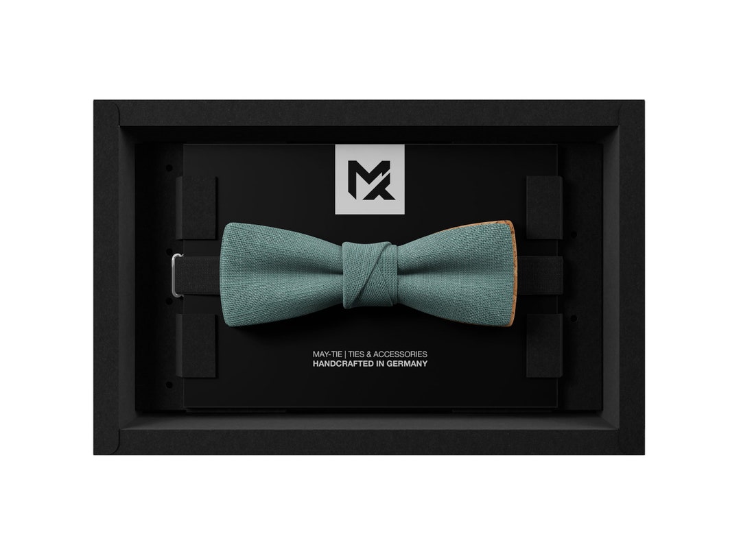 MAY-TIE Men's Linen Cork Bow Tie Batwing Self-tied Look Style ...