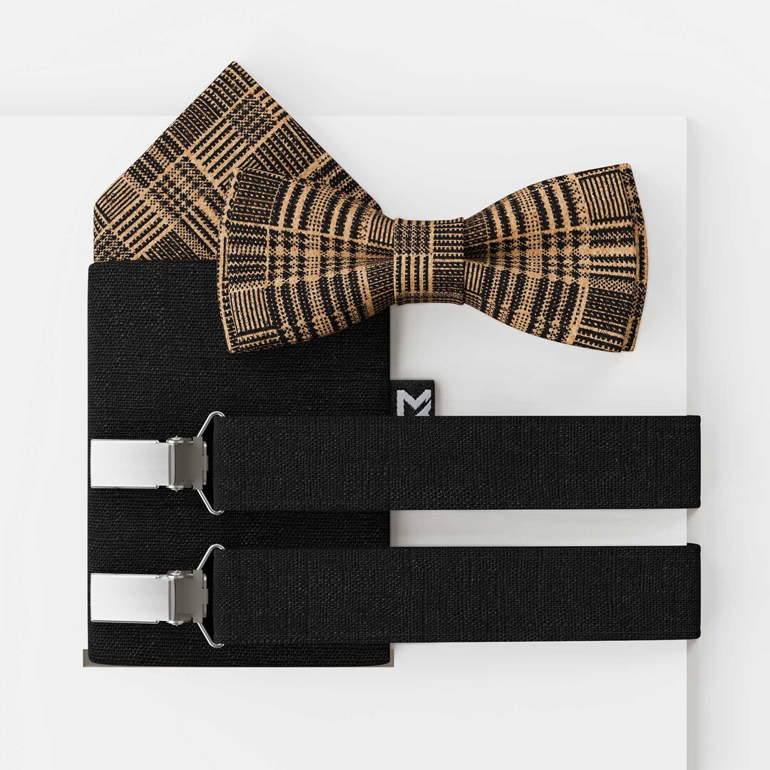 MAY-TIE Men’s Bow Tie Set | Modern Wedding Bow Tie | Vegan Cork Bow Tie ...