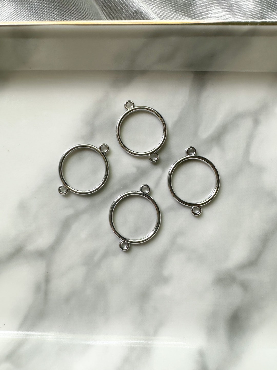 2/6/10 Piece Circle Connectors, Connectors for Jewelry Making, Silver ...