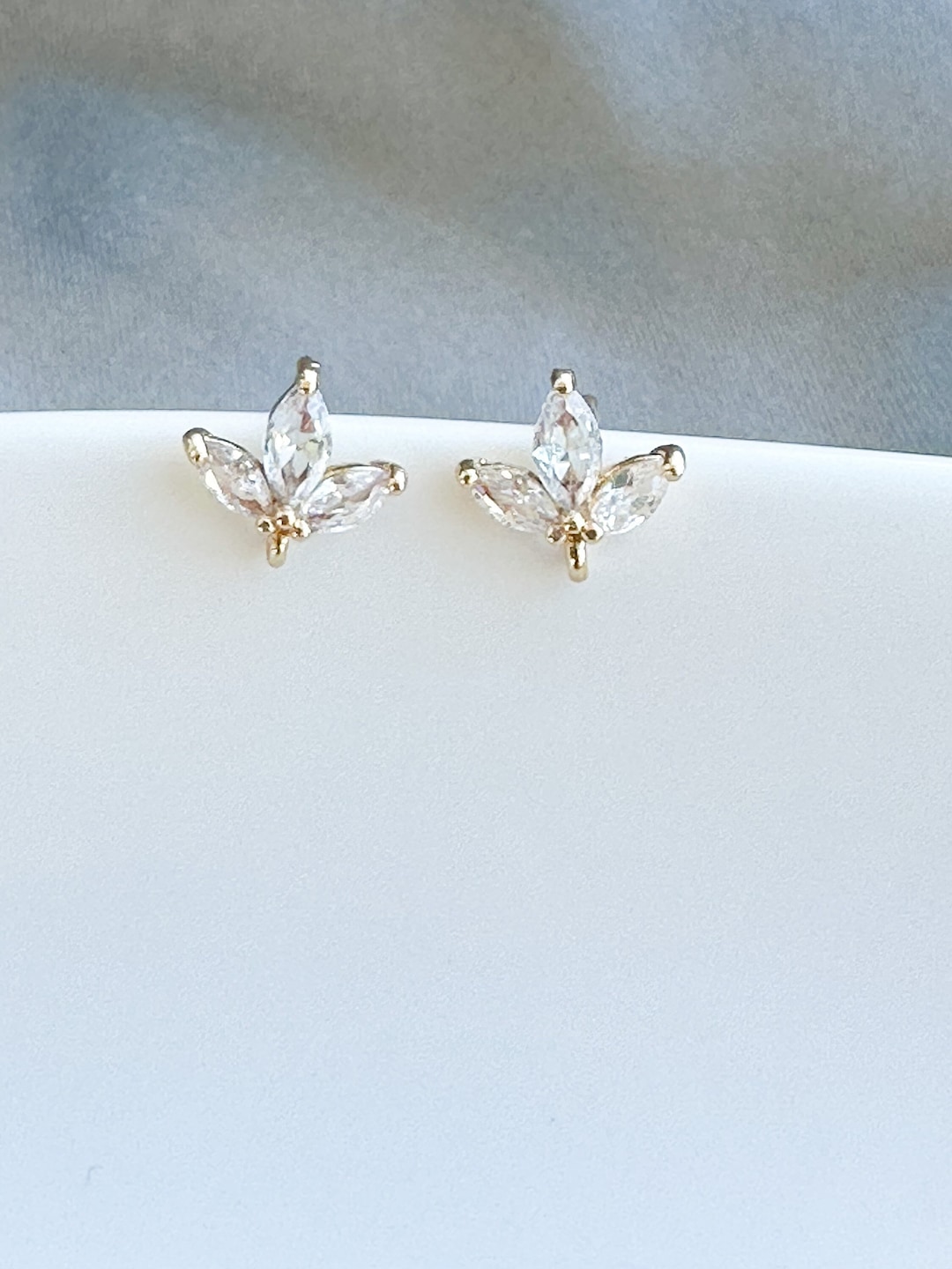 2/6 Piece Zirconia Earring Post, Earring Findings Posts, Earring Making ...