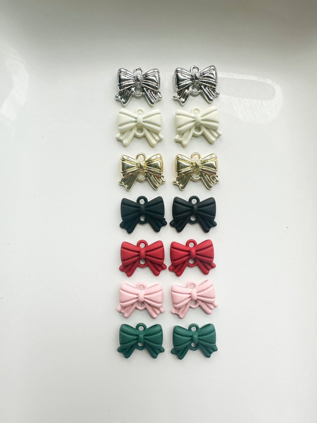 Blush Pink Bow Charms for Girls, Black Bow Gothic Charms for Jewelry ...