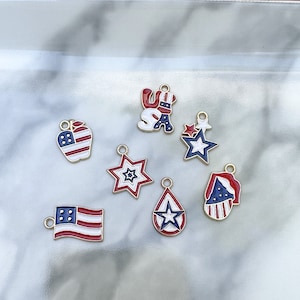 Red White and Blue Charm Packs, 4th of July Charms for Jewelry Making ...