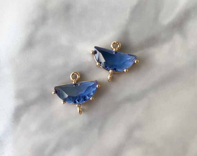 6 Piece Glass Half Circle Connector, Glass Jewelry Making Connector ...