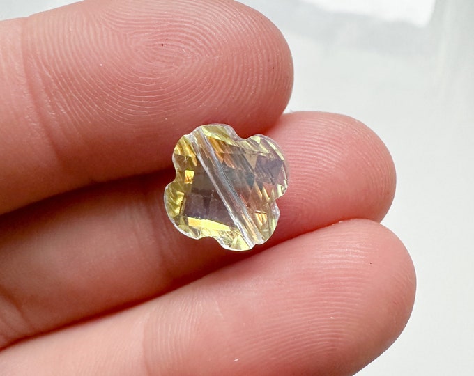 10 AB Clover Beads, Chandelier Crystals, Crystal Charm, Faceted Crystal ...