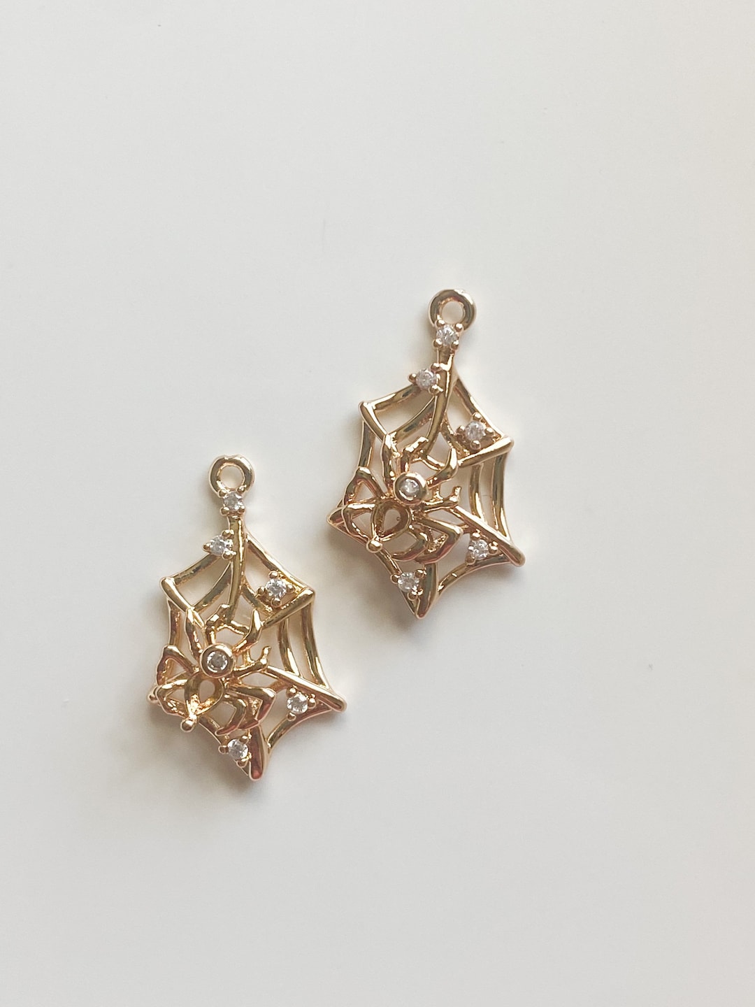 Spider Cz Connectors Charms,cz Charms for Earrings, Halloween Charms ...